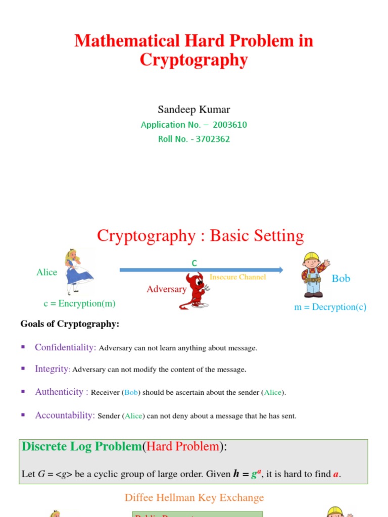 Mathematical Hard Problems in Cryptography | PDF | Cryptography | Public Key Cryptography