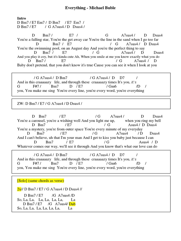 Everything - Michael Buble | PDF