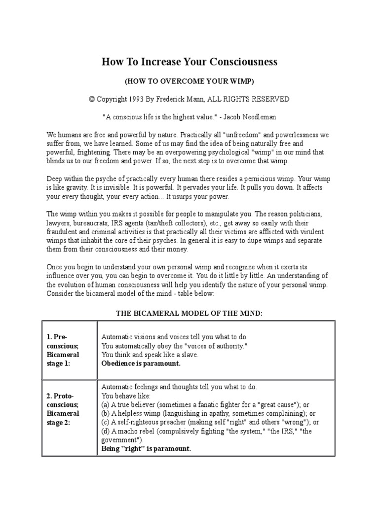 How To Increase Your Consciousness | PDF | Consciousness | Self Awareness