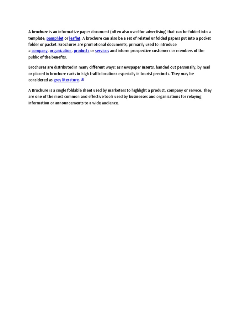 Pamphlet Leaflet Company Organization Products Services | PDF