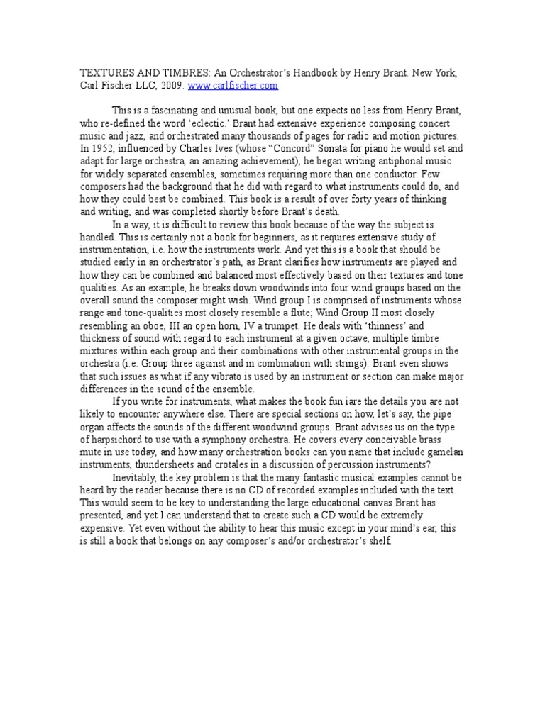 Textures and Timbre S | PDF | Musical Instruments | Orchestras