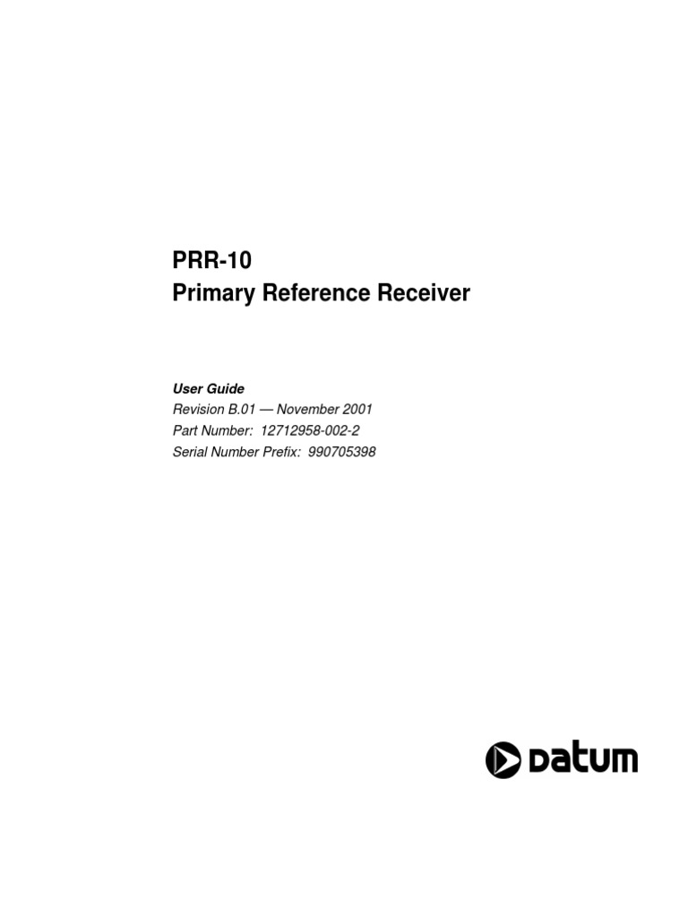PRR 10 User Guide | PDF | Electronics | Telecommunications