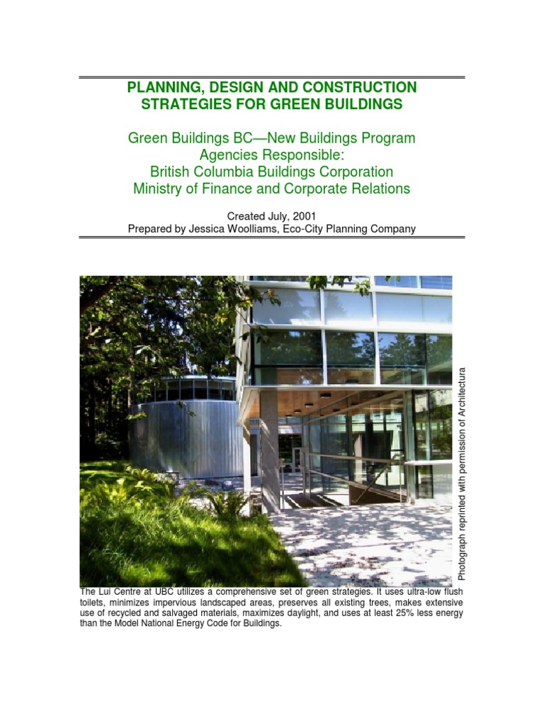 Planning Design and Construction Strategies For Green Building | PDF ...