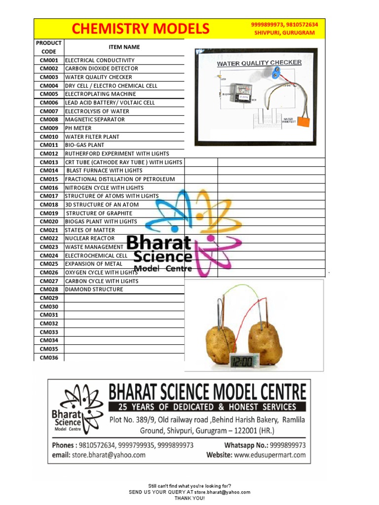 Chemistry Models List | PDF | Carbon | Electrochemistry