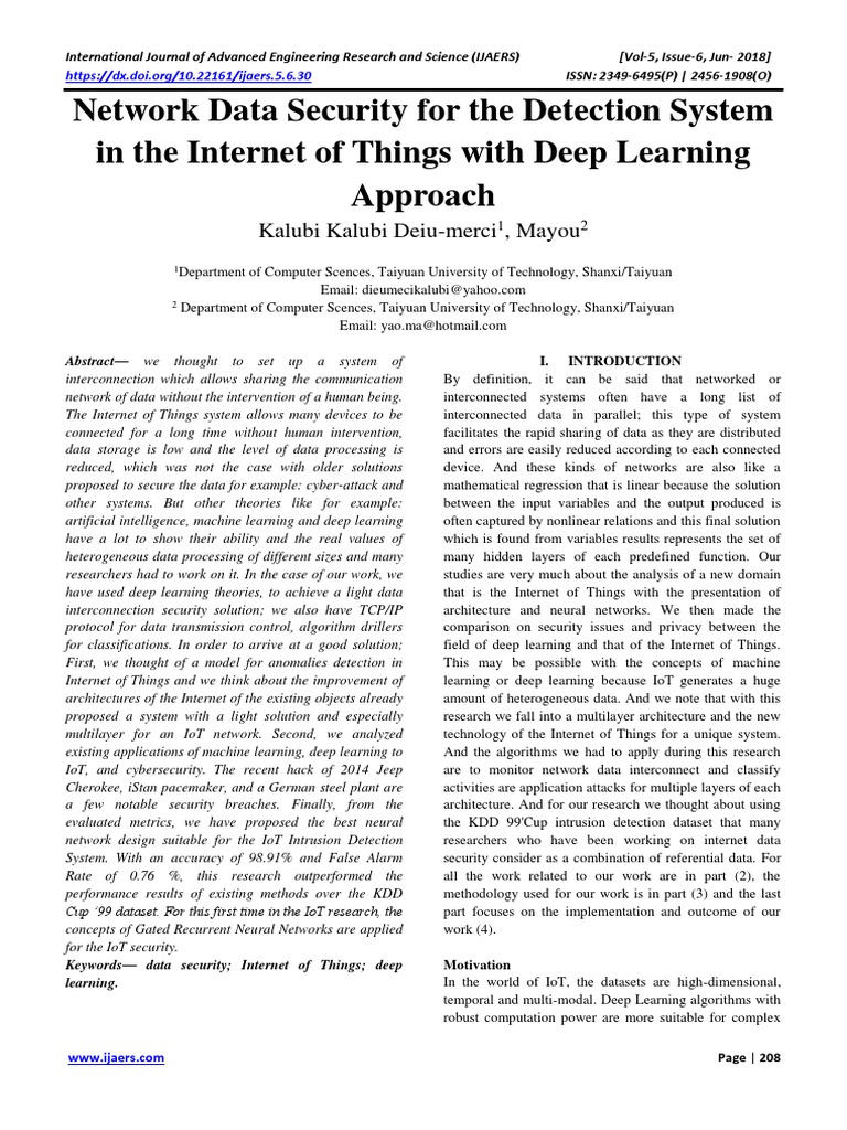 Network Data Security For The Detection System in The Internet of ...