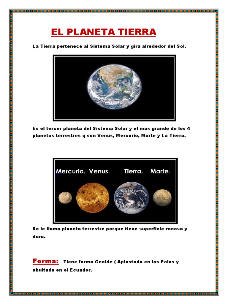 Características del Planeta Tierra | PDF