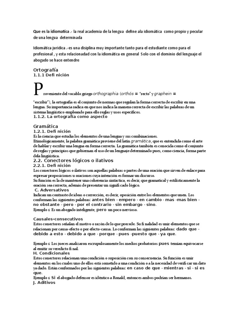 Que Es La Idiomatica | PDF | Palabra | Oración (Lingüística)