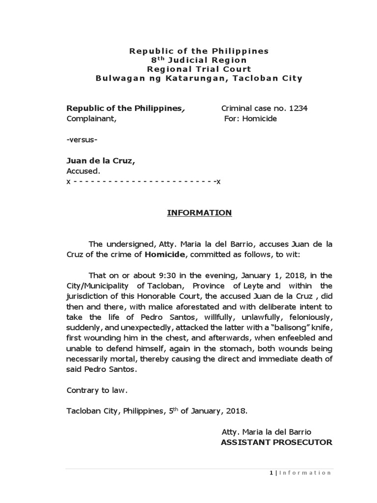Republic of The Philippines 8 Judicial Region Regional Trial Court ...