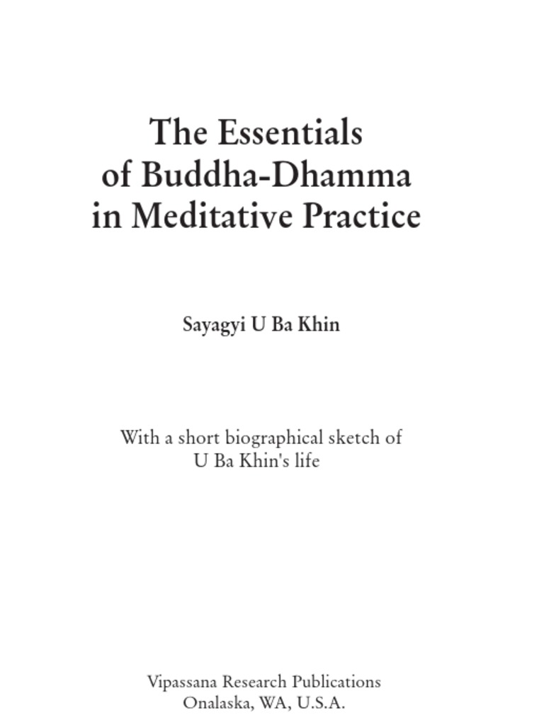 Essentials of Buddha Dhamma PDF | PDF | Buddhist Philosophy | Indian ...