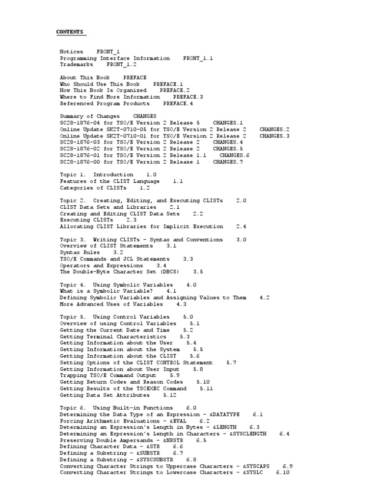 CLIST | PDF | Parameter (Computer Programming) | Library (Computing)