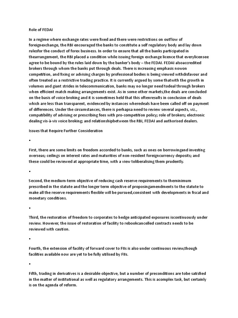 Role of Fedai | PDF | Letter Of Credit | Foreign Exchange Market