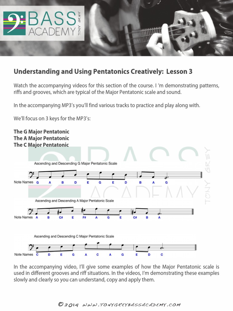 Understanding And Using Pentatonics Creatively Lesson 3 Pdf
