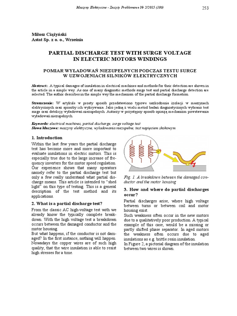 Partial Discharge Test With Surge Voltage in Electric Motors Windings ...
