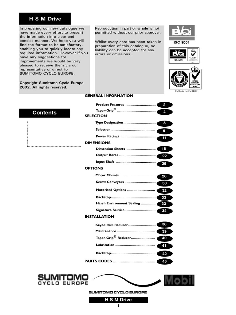 Reductor Sumitomo | PDF | Transmission (Mechanics) | Machines