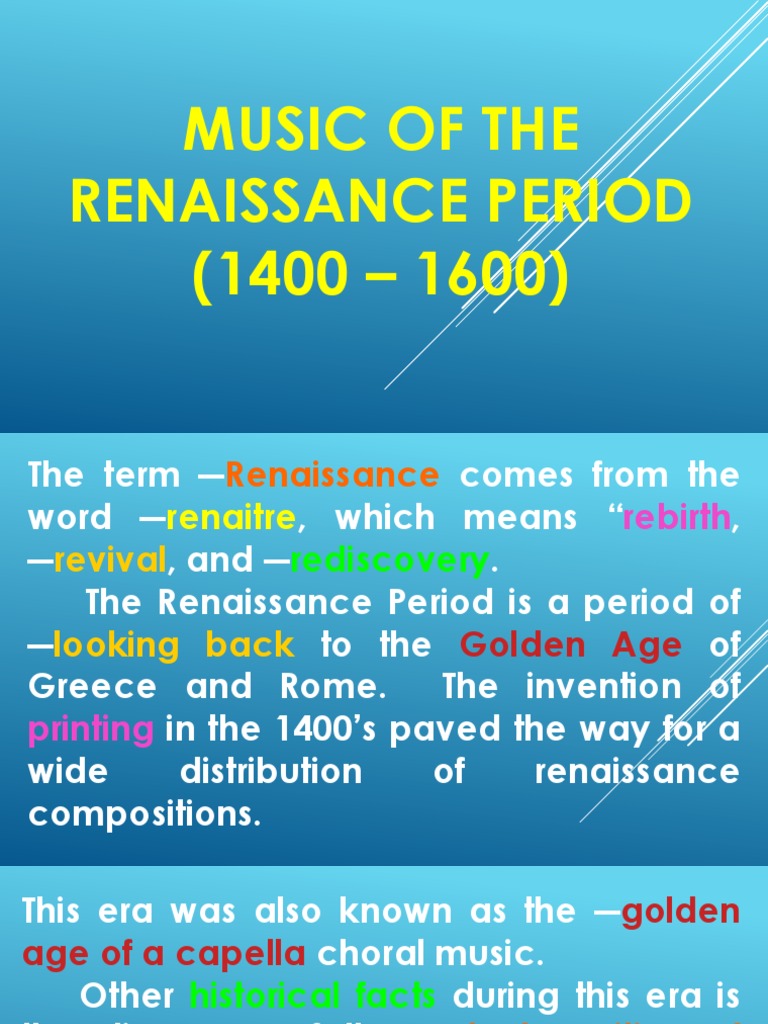 Music of The Renaissance Period (1400 - 1600) | PDF | Performing Arts ...