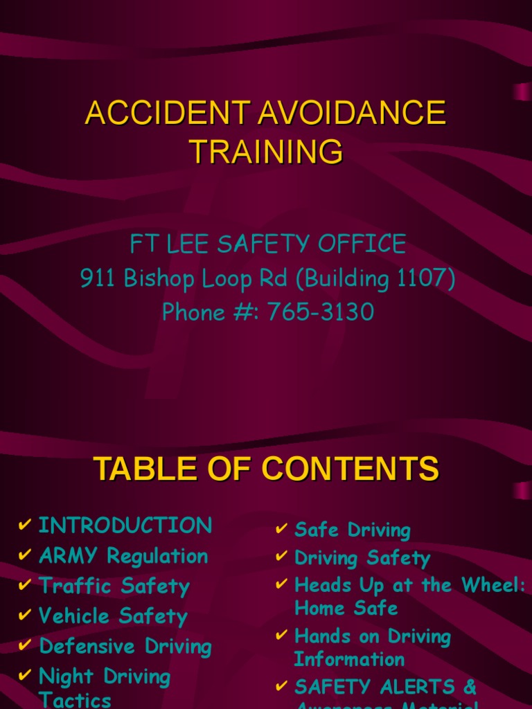 Accident Avoidance Training | PDF | Driving | Traffic Collision