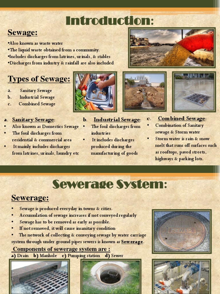 6.sewage and Sewerage System PDF | PDF | Sewage Treatment | Sanitary Sewer