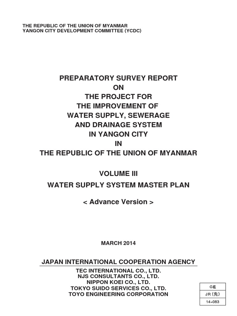 Yangon Water Supply System Master Plan | PDF | Water Supply | Water ...
