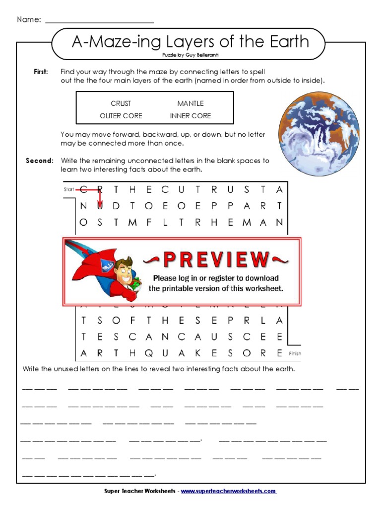 A Maze Ing Layers of Earth | PDF | Mantle (Geology) | Crust (Geology)