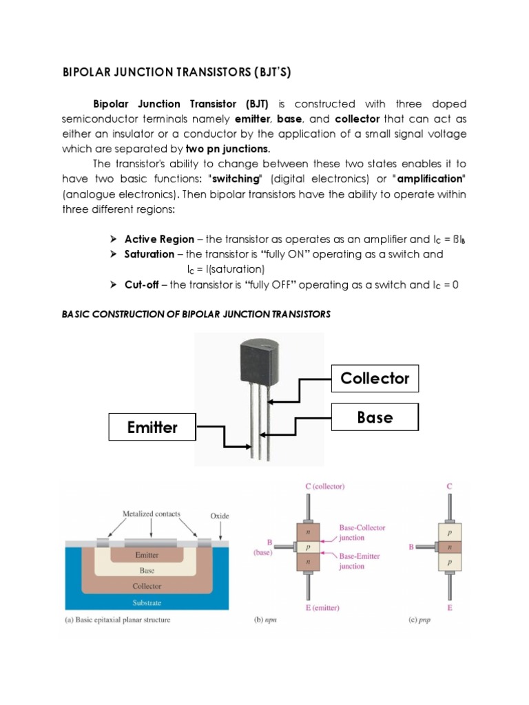 BJT Summary | PDF | Bipolar Junction Transistor | Transistor