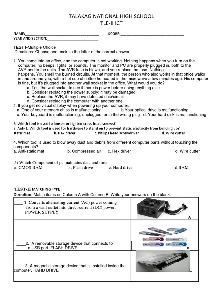 Talakag National High School Tle-Ii Ict | PDF | Computer Data Storage ...