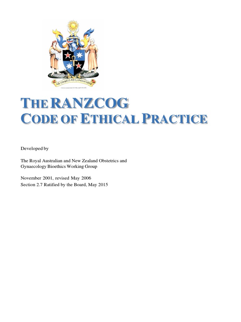 RANZCOG Code of Ethical Practice | PDF | Physician | Conflict Of Interest