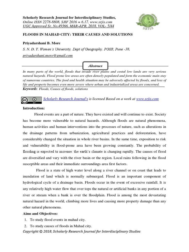 Floods in Mahad City: Their Causes and Solutions | PDF | Flood | Water And The Environment