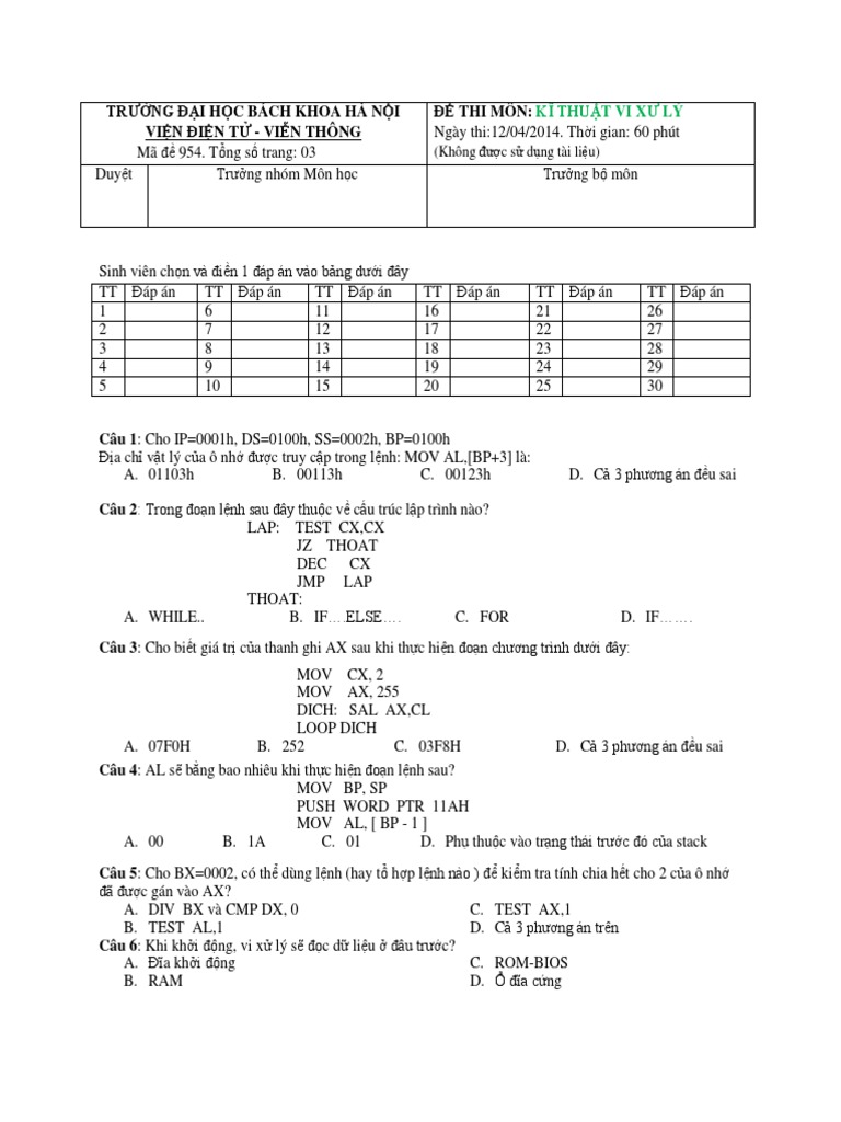 De Thi VXL PDF | PDF