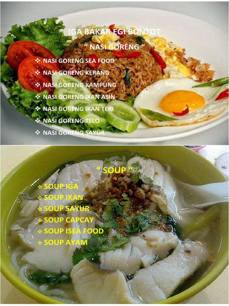 Menu Iga Bakar | PDF