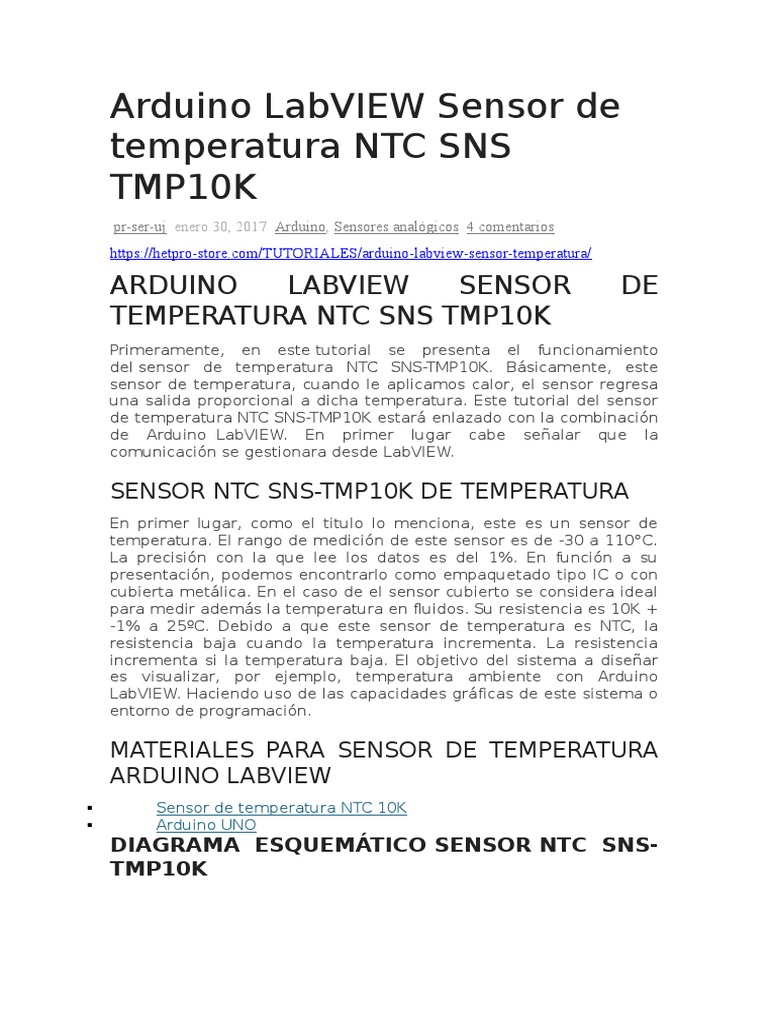 Tutorial sobre la implementación de un sensor de temperatura NTC SNS ...