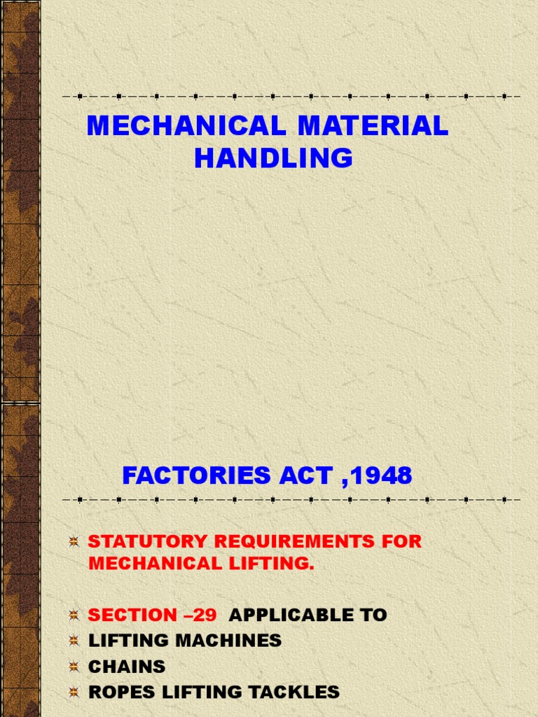 Mechanical Material Handling | PDF | Crane (Machine) | Rope