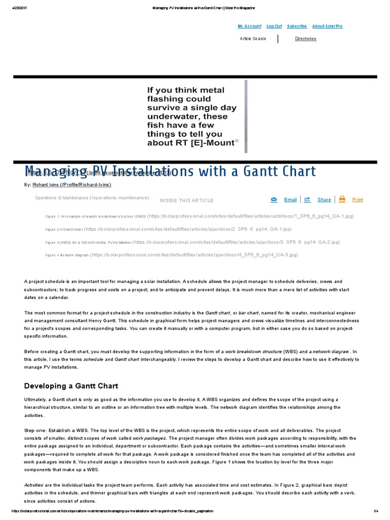 Managing PV Installations With A Gantt Chart | PDF | Lag | Project ...