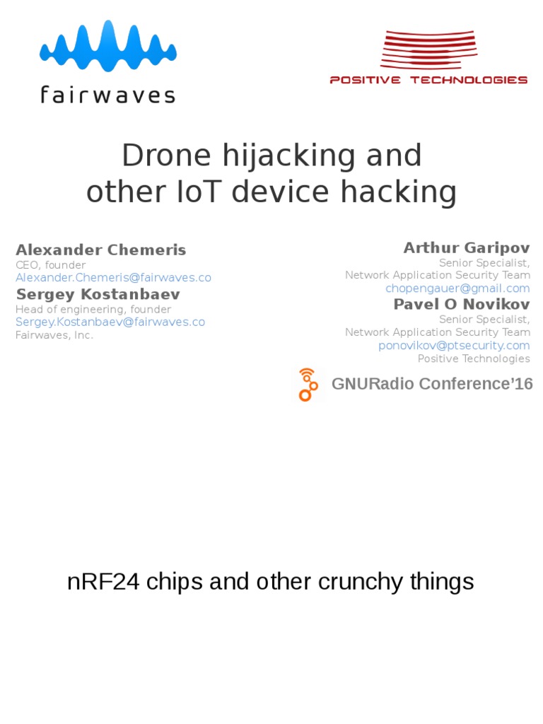 Chemeris - Drone Hijacking and Other IoT Device Hacking | PDF | Wireless | Telecommunications ...