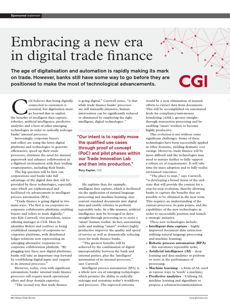 Digital Transformation in Trade Finance | PDF | Artificial Intelligence ...