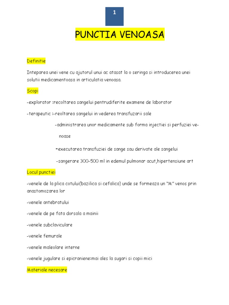 Punctia Venoasa | PDF