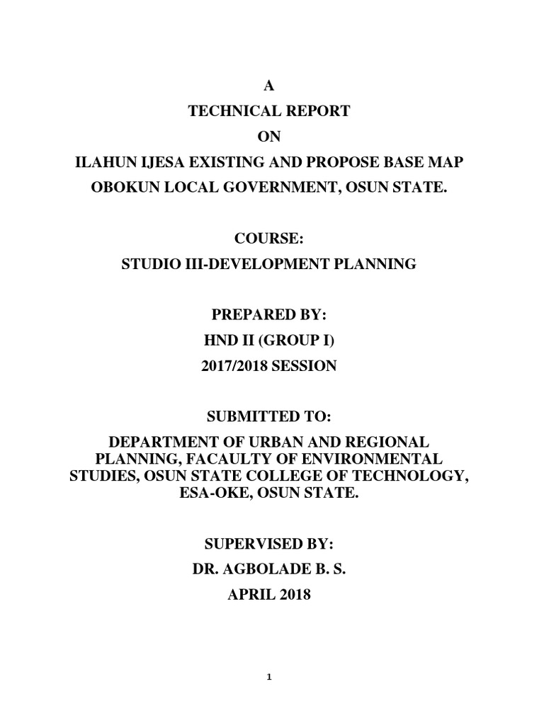 Ere Ijesa Report | PDF | Sampling (Statistics) | Soil