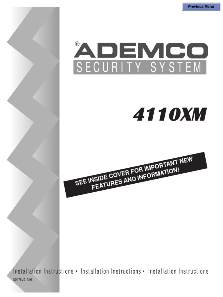ADEMCO 4110XM Installation Manual | PDF | Security Alarm | Computer ...