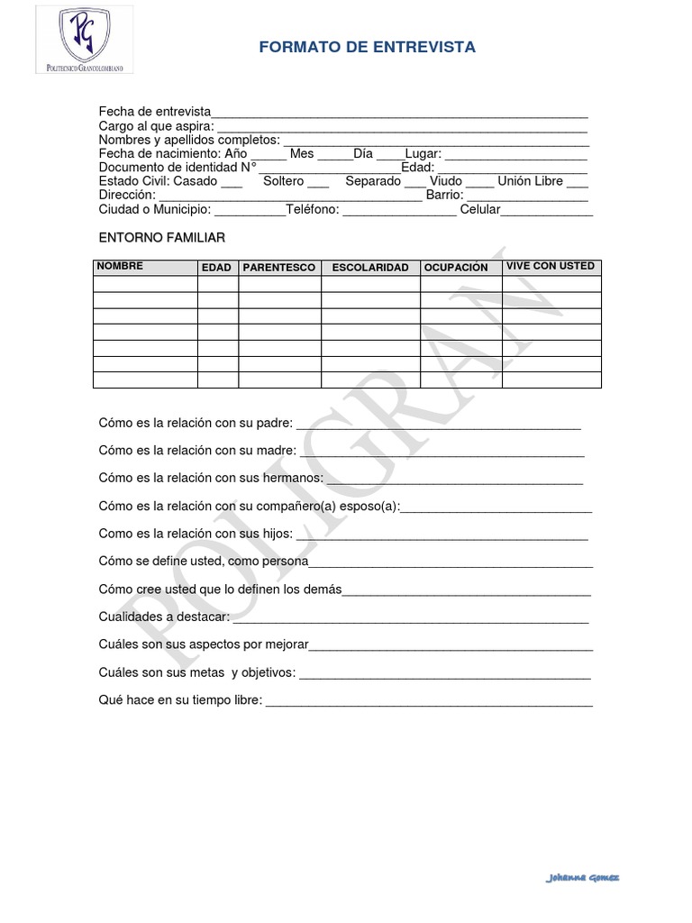 Formato Entrevista