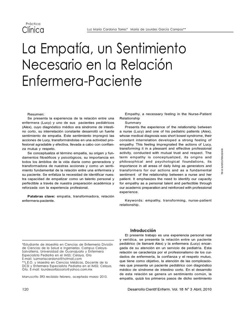 Caso Lucy - Empatia 18 120 | PDF | Las emociones | Enfermería