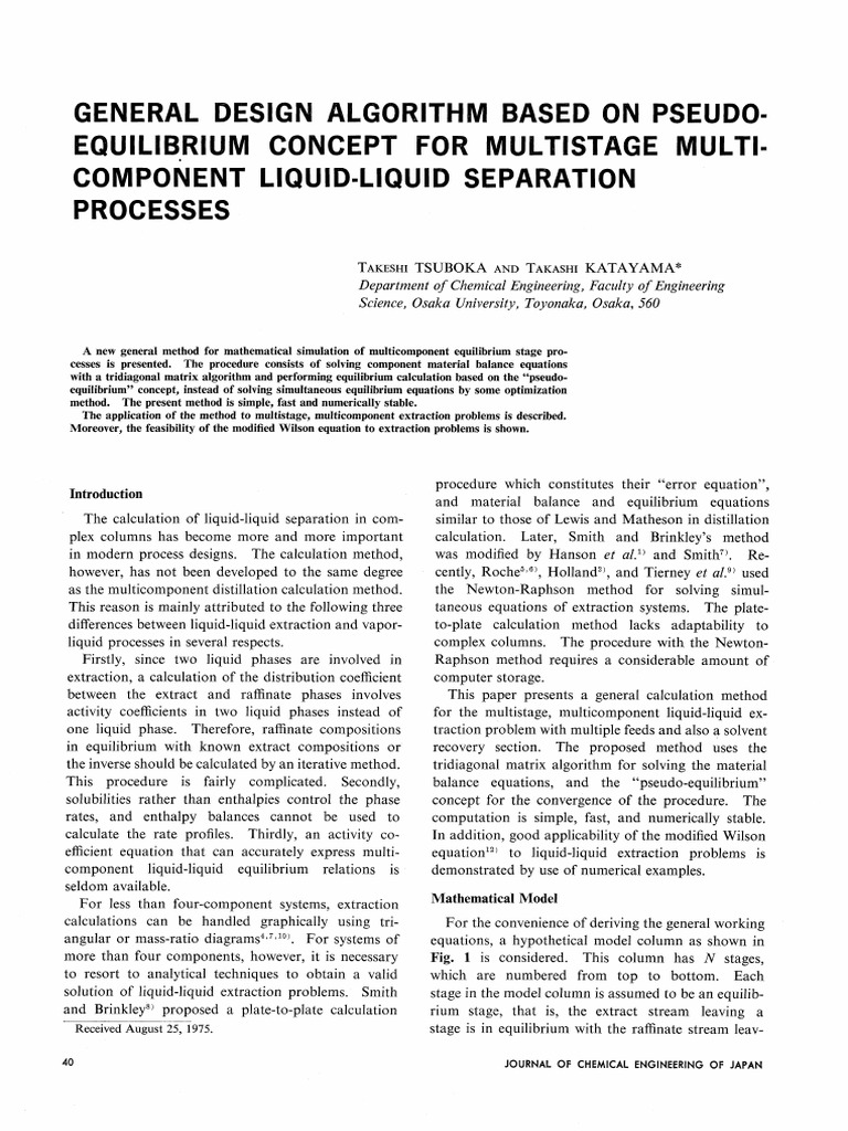An Efficient General Algorithm for Modeling Multi-Stage Liquid-Liquid ...