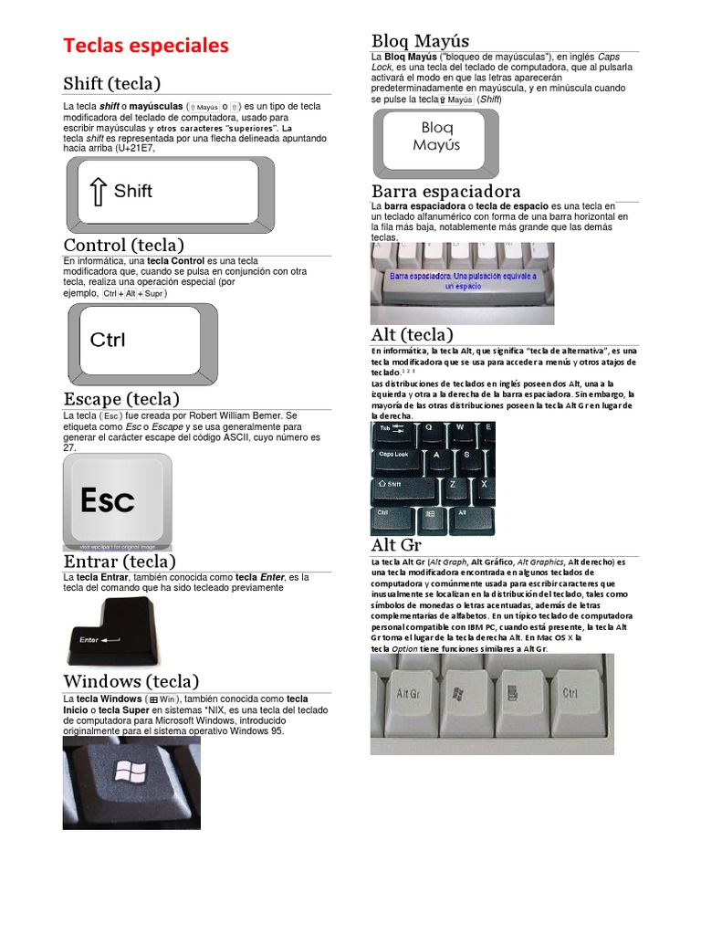 Funciones de Teclas Especiales en Windows | PDF | Ventana (informática ...