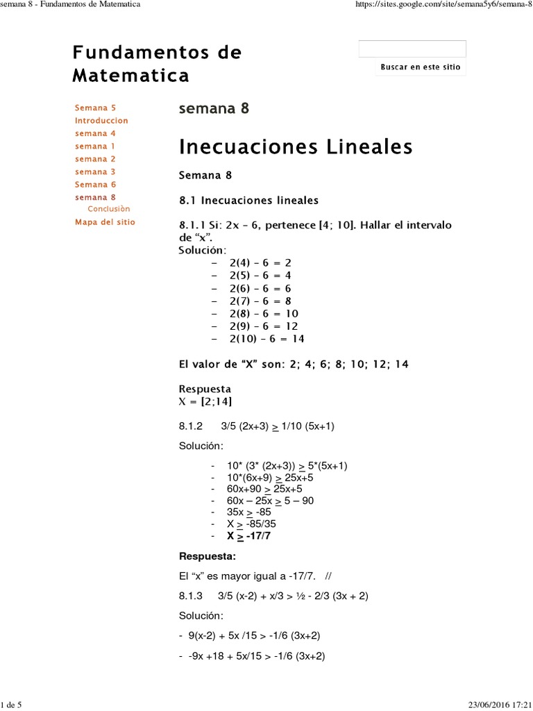 Semana 8 - Fundamentos de Matematica | PDF
