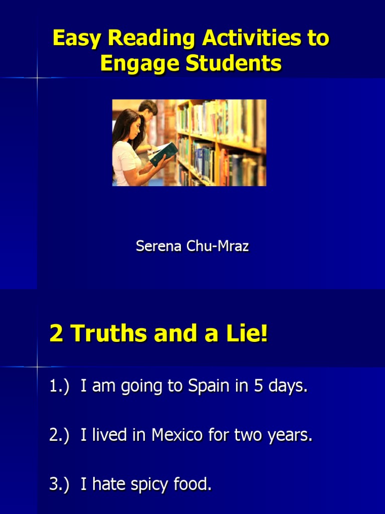 Easy Reading Activities To Engage Students Ning PDF | PDF | Reading ...