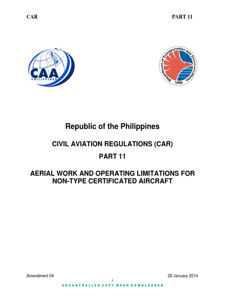 Operating Limits for Non-Type Aircraft | PDF | Visual Flight Rules ...