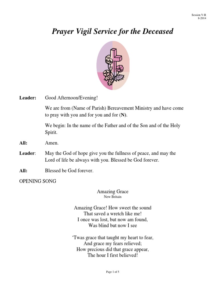 Prayer Vigil Service For The Deceased | PDF | Lord's Prayer | Worship