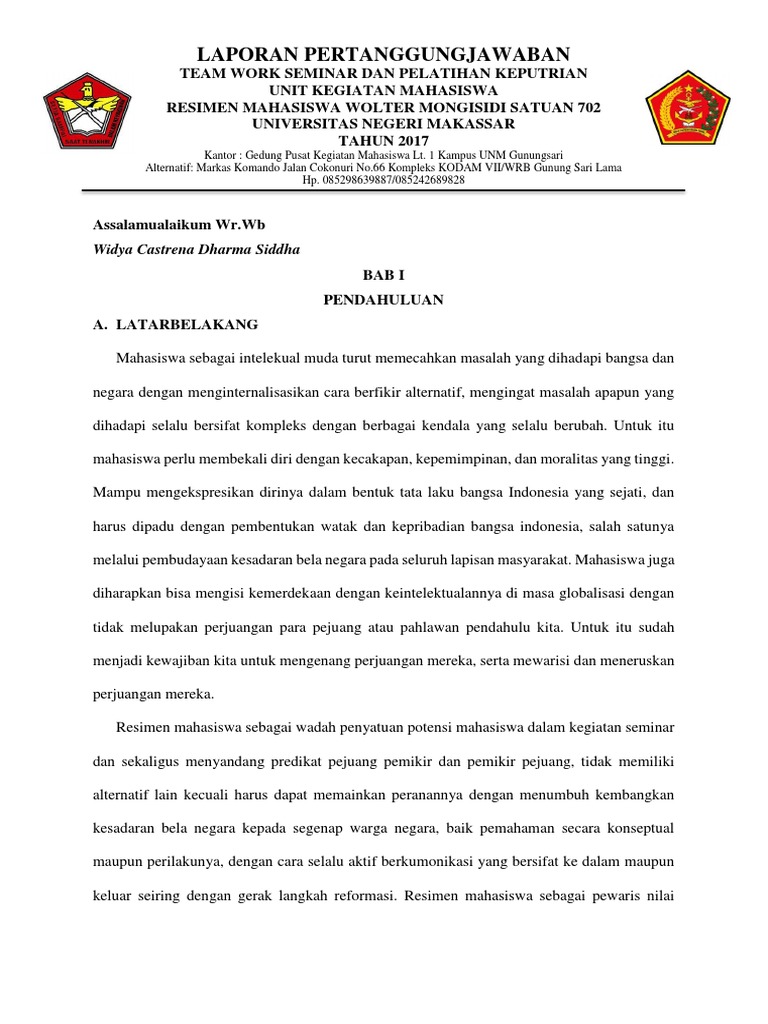 LPJ Seminar Keputrian | PDF