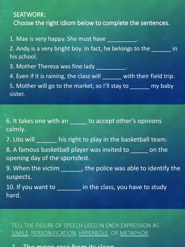 3the Singing Four - Idioms | PDF | Idiom