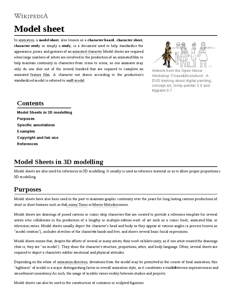 Model Sheet | PDF | Animation | Cartoon