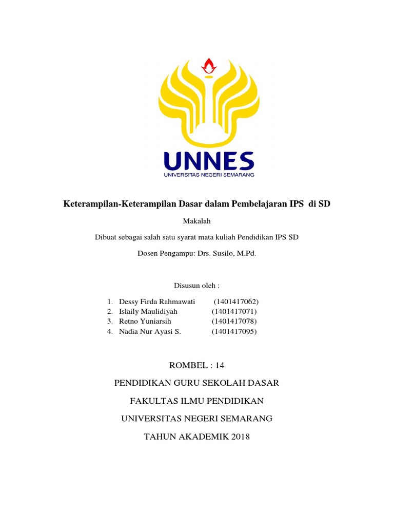 Keterampilan-Keterampilan Dasar Dalam Pembelajaran IPS Di SD | PDF