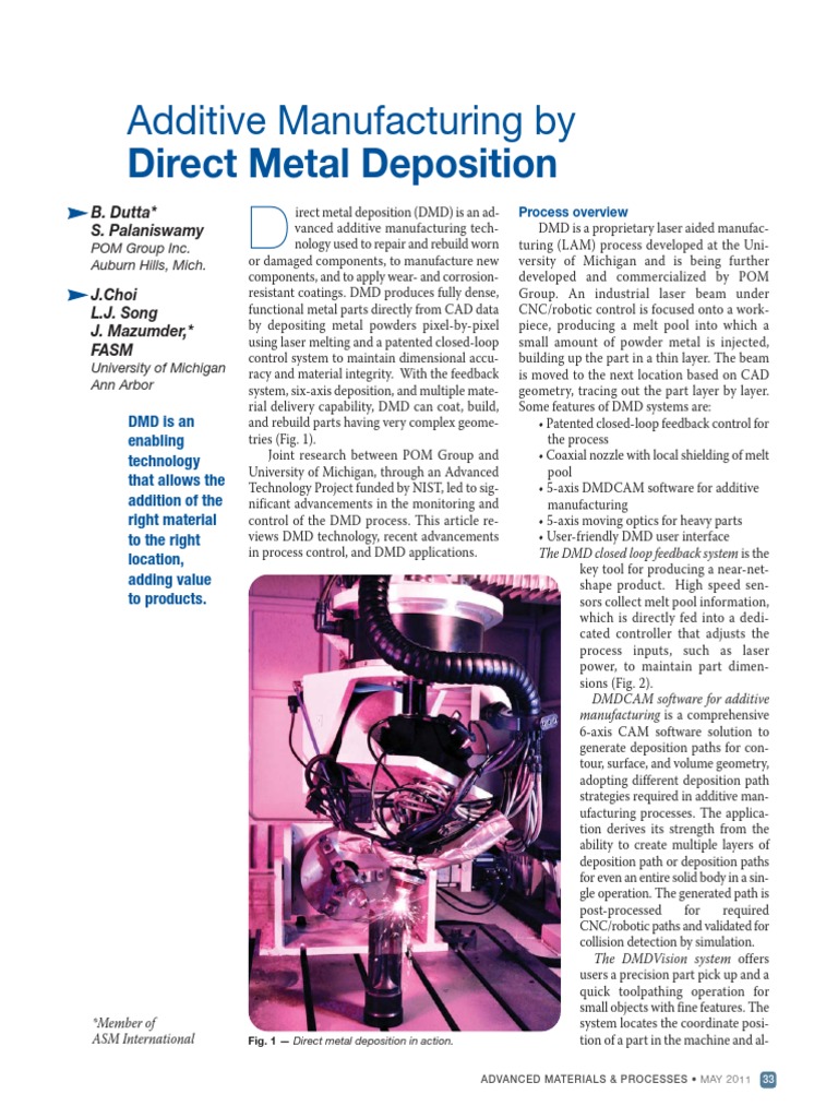 Additive Manufacturing by Direct Laser Deposition | PDF | 3 D Printing ...